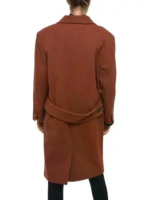 Dsquared2 Double-breasted Drop-shoulder Coat With Shawl Lapels - Brown
