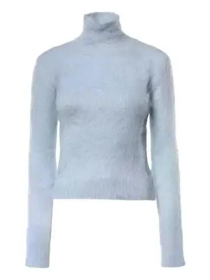 DONDUP Brushed Effect Roll Neck Sweater - Blue