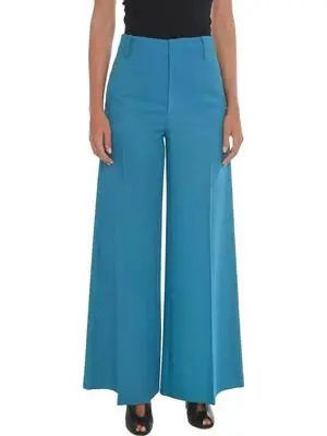 SUPER BLOND Pleated Palazzo Pants - Blue