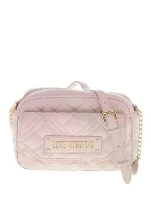 Moschino Love Quilted Logo-plaque Shoulder Bag - Pink