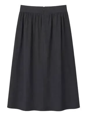 GRAN SASSO Pleated Waistband Flared Midi Skirt - Black