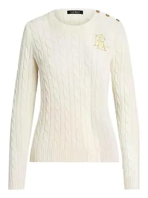 Ralph Lauren Cable-knit Button-detail Sweater - White