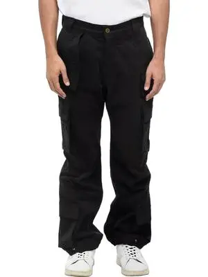CULTURA Cotton Multi-pocket Cargo Pants - Black