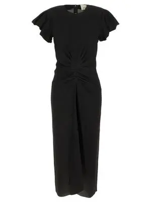 Isabel Marant Étoile Terena Ruffled-sleeve Midi Dress - Black