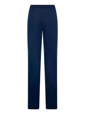 MOORER Knitted Drawstring Trousers - Blue