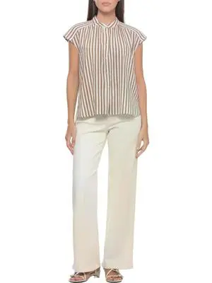 EMME Sailor Striped Sleeveless Shirt - White