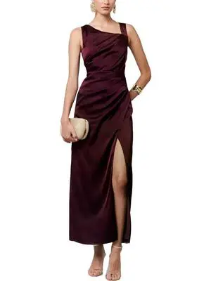 SAVEL SÁVEL Asymmetric Neck Draped Maxi Dress