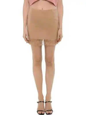 THE GARMENT Fringed Trim Mini Skirt - Neutrals