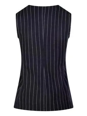 Max Mara Pinstripe Sleeveless Jacket - Blue