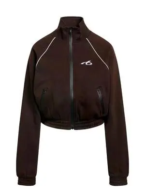 Balenciaga Piped Trim Zip-up Sweatshirt - Brown