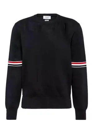 Thom Browne Rwb Stripe Detail Sweater - Blue