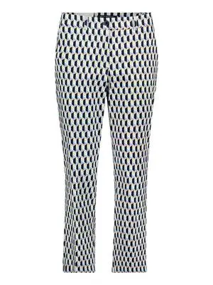 BETTY BARCLAY Geometric Print Cropped Trousers - Blue