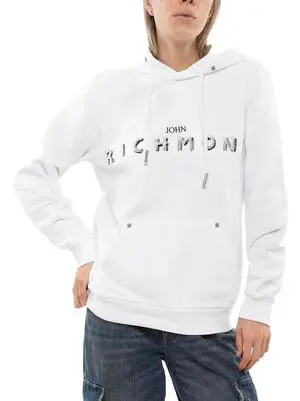 John Richmond Embroidered Logo Hoodie - White