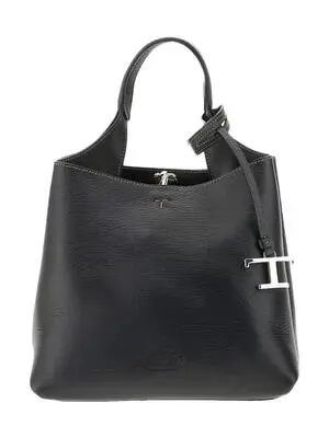 TOD'S Timeless Pebbled Leather Cross Body Bag - Black