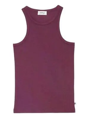 OTTOD'AME Ribbed Knit Racer Back Tank Top - Purple
