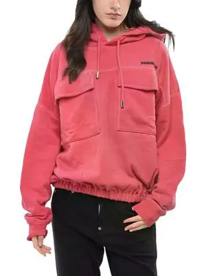 Dsquared2 Logo Print Drawstring Hoodie - Pink