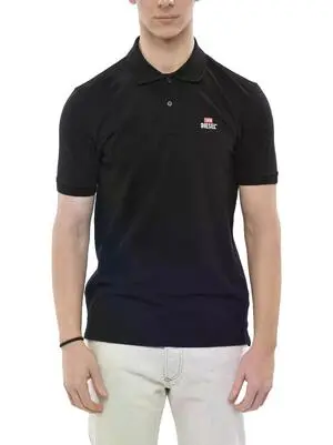 DIESEL® Logo-print Short-sleeve Polo Shirt - Black