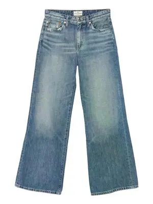 ANTIK DENIM Faded Wide-leg Jeans - Blue