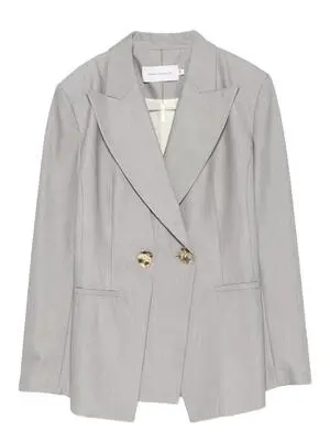 SIMONA CORSELLINI Double-breasted Peak-lapel Blazer - Grey