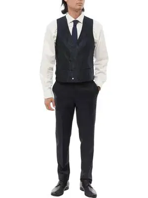 Corneliani Paisley Pattern Double-breasted Waistcoat - Blue
