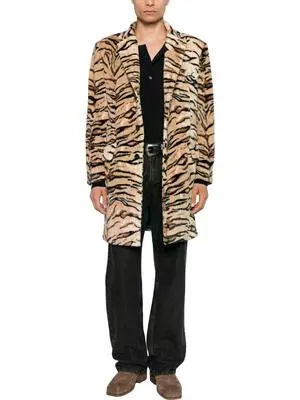 REVERES 1949 Faux-fur Tiger Print Coat - Neutrals