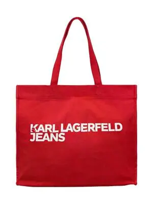 Karl Lagerfeld Logo Print Tote Bag - Red