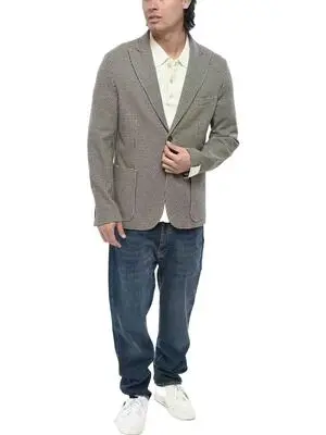 PAOLO PECORA Houndstooth Single-breasted Blazer - Brown