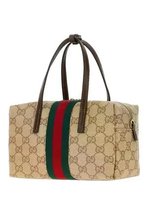 Gucci Gucci Mini Boston GG Supreme Tote Bag Neutrals