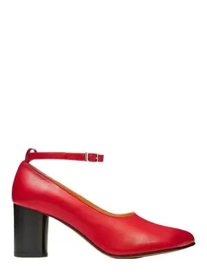 NICCOLO PASQUALETTI Obliqua Block-heel Pumps - Red
