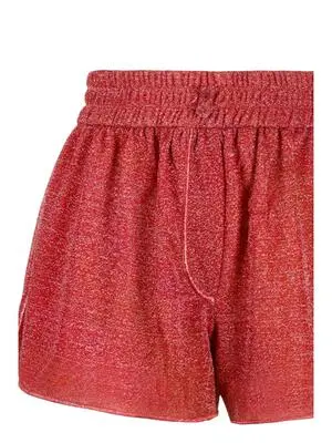 Oseree Oséree Glitter Effect Elasticated Waist Shorts Red