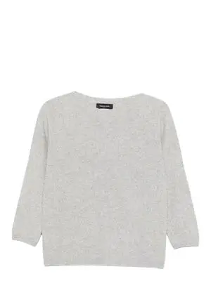Fabiana Filippi Boat-neck Three-quarter Sleeve Sweater - Grey