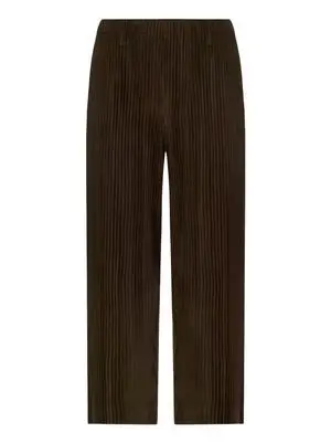 Issey Miyake Pleated Texture Trousers - Brown