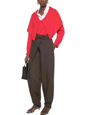 RÓHE Wrap-style Twist-detail Trousers - Brown