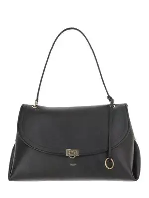 FERRAGAMO Gancini Shoulder Bag - Black