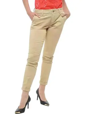 MAISON CLOCHARD Mallard Trousers With Turn-up Hem - Neutrals