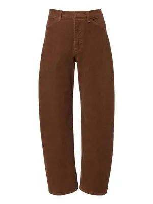 NILI LOTAN Nili Lotan Tribeca Cotton-Blend Corduroy Barrel-Leg Pants Brown