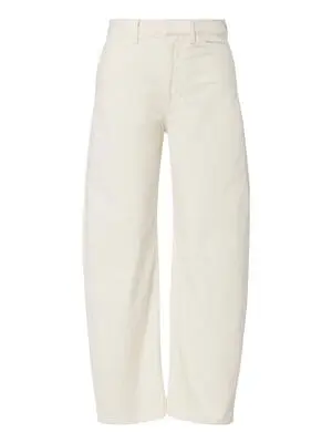 NILI LOTAN Nili Lotan Tribeca Cotton-Blend Corduroy Barrel-Leg Pants White