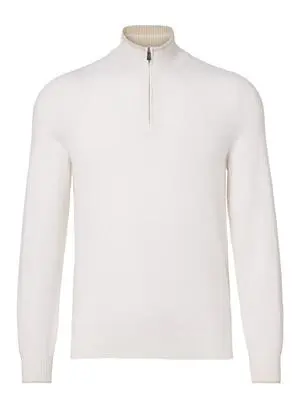 Fedeli Fedeli Cashmere Half-Zip Sweater White