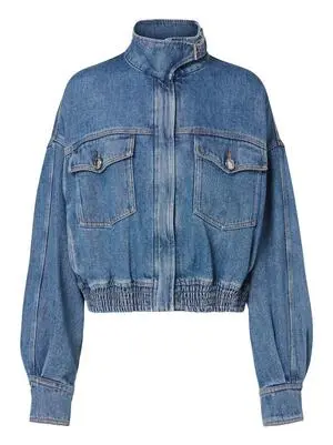 Sportmax Denim Bomber Jacket - Blue