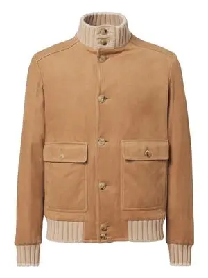 Fedeli Cashmere-trimmed Suede Jacket - Beige