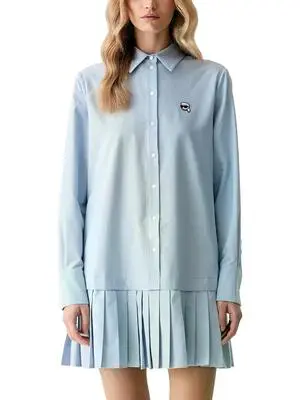 Karl Lagerfeld Pleated Mini Dress - Blue
