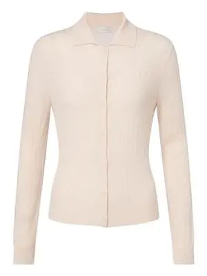 Vince Pointelle Wool Cardigan - Pink