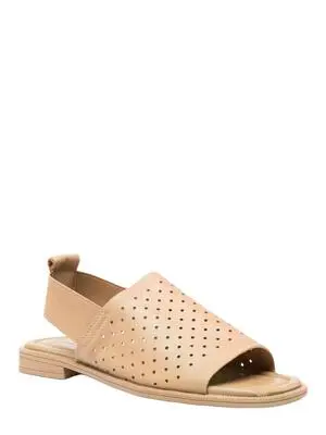 SERGIO MORETTI FIRENZE Perforated Slingback Sandals - Neutrals