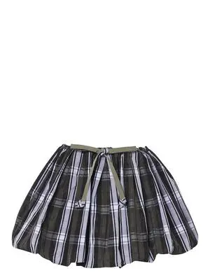 PATOU Checked Balloon Miniskirt - Grey