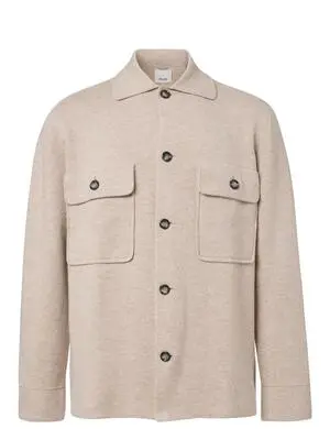 ALLUDE Knitted Wool And Cashmere Cardigan - Beige
