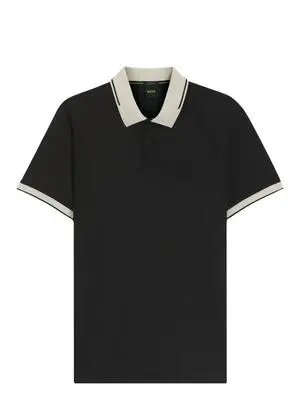 BOSS Tipped-trim Polo Shirt - Black