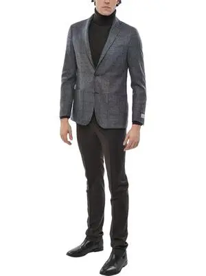 Corneliani Check-pattern Wool Blazer - Grey