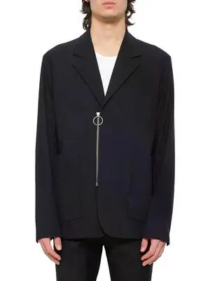 WOOYOUNGMI Zip-detail Notched-lapel Blazer - Blue
