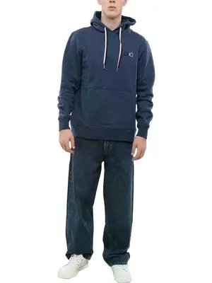 EDEN PARK Logo Embroidered Drawstring Hoodie - Blue