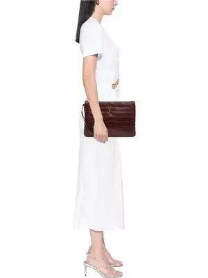 Saint Laurent Monogram Tablet Pouch Clutch Bag - Red
